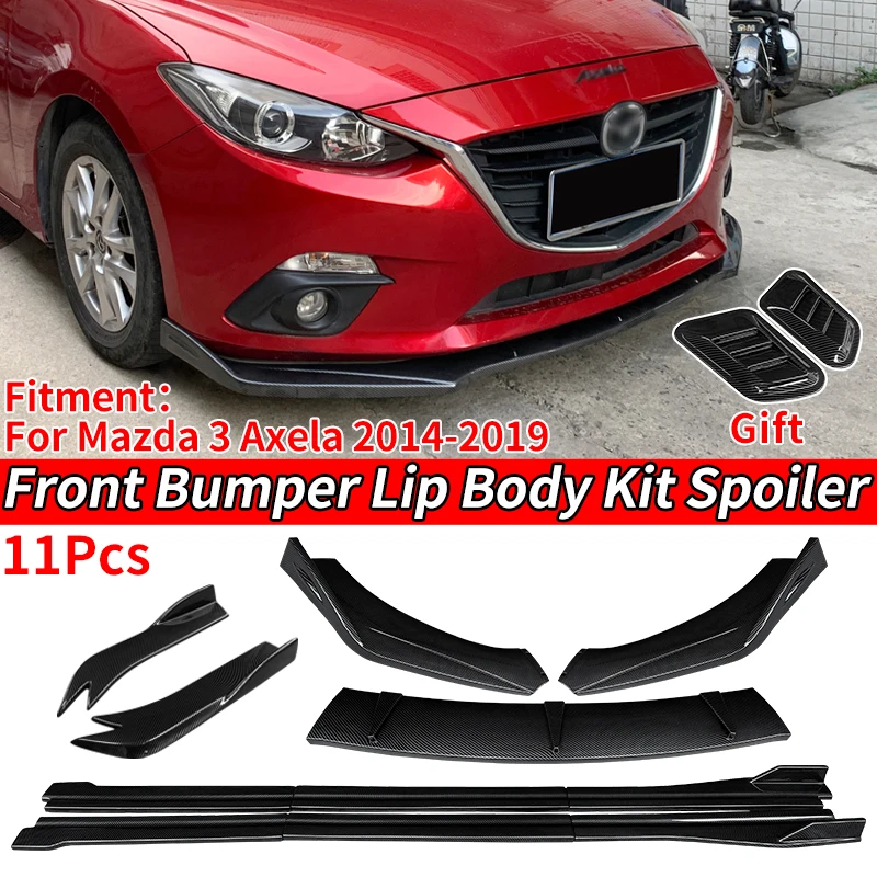 Car-For-Mazda-3-Axela-2014-2019-Front-Bumper-Spoiler-Splitter-Lip-Lower ...