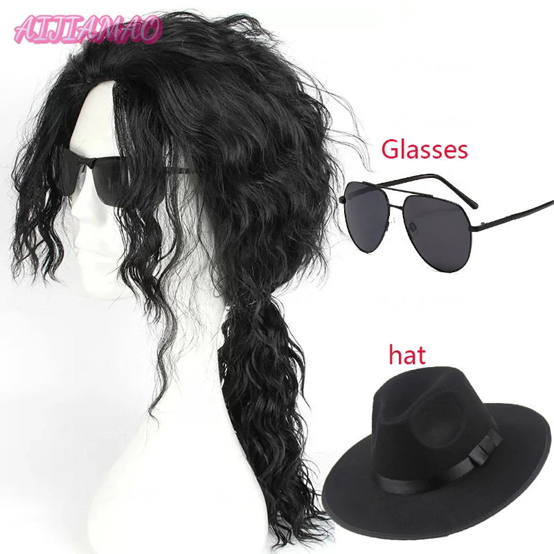 Michael-jackson-cosplay-peruca-preta-michael-role-play-m-dio-longo ...