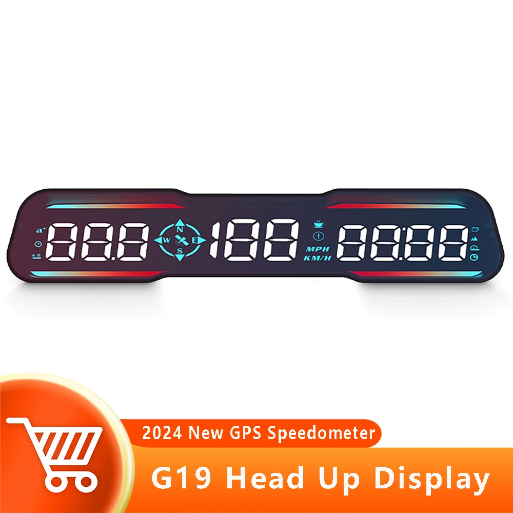 G19 GPS Head Up Display Speedometer Car Speed Gauge KMH MPH Overspeed ...