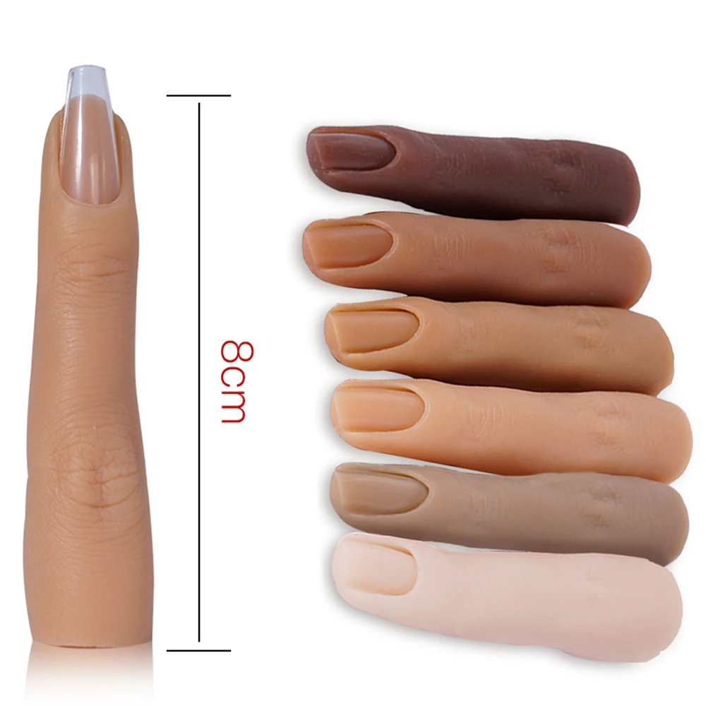 1Pcs-Nail-Silicone-Practice-Hand-8cm-Model-With-Joints-Bendable-Silicone-Fake-Finger-6Color-Fake ...