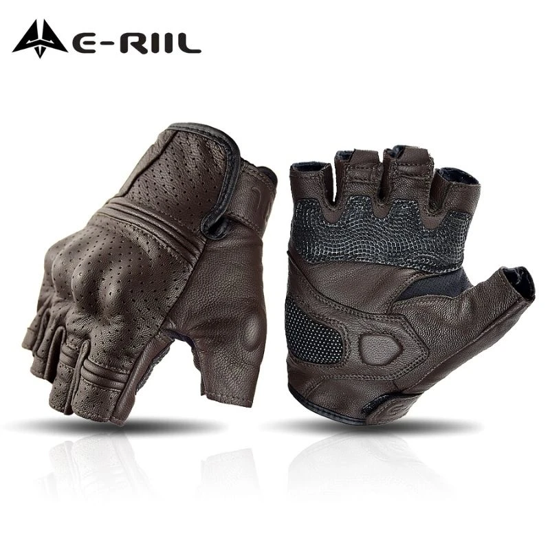 Motorcycle Fingerless Leather Glove | Leather Gloves Motorcyclist ...