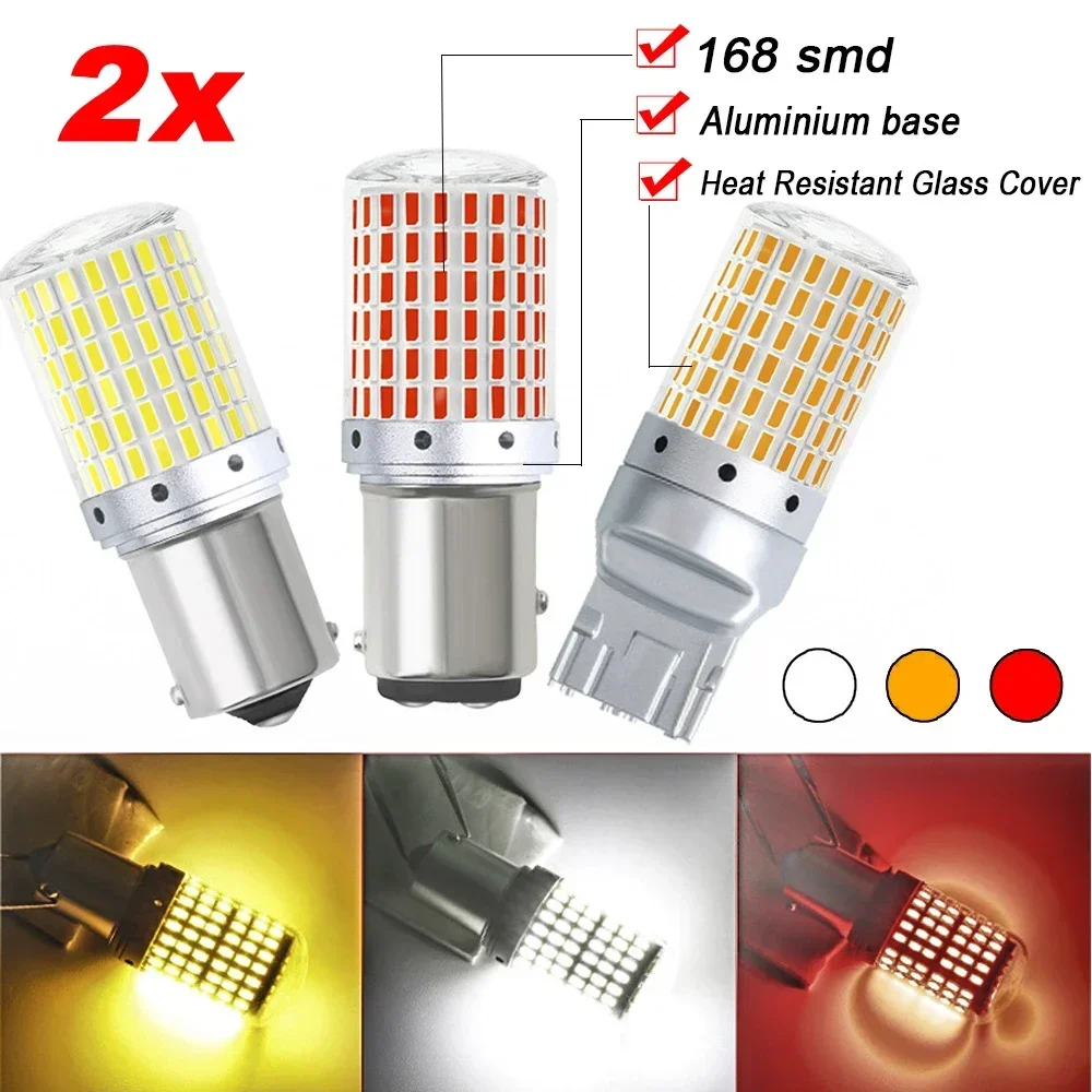 2x-168-SMD-LED-Canbus-1156-PY21W-BAU15S-1157-P21-BAY15D-7440-W21W-For ...