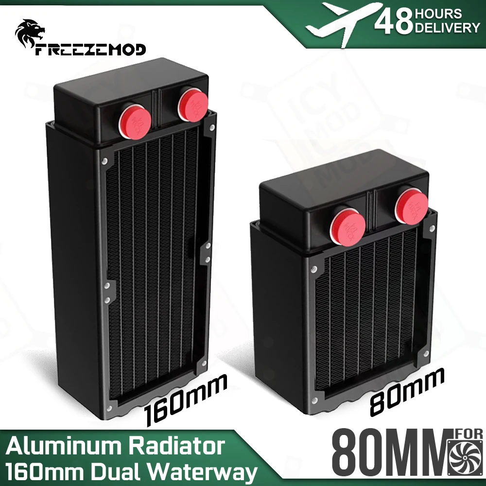 FREEZEMOD 16cm Dual Heat Sink Aluminum Water Cooling Mini Radiator with ...