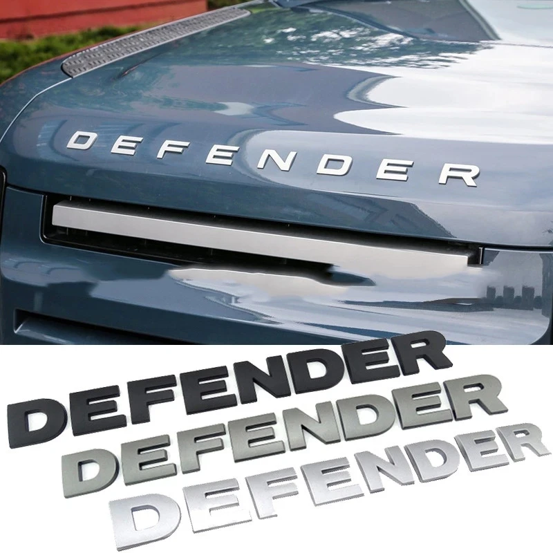 3d ABS Defender Emblem Letters Car Front Hood Rear Trunk Badge Sticker ...