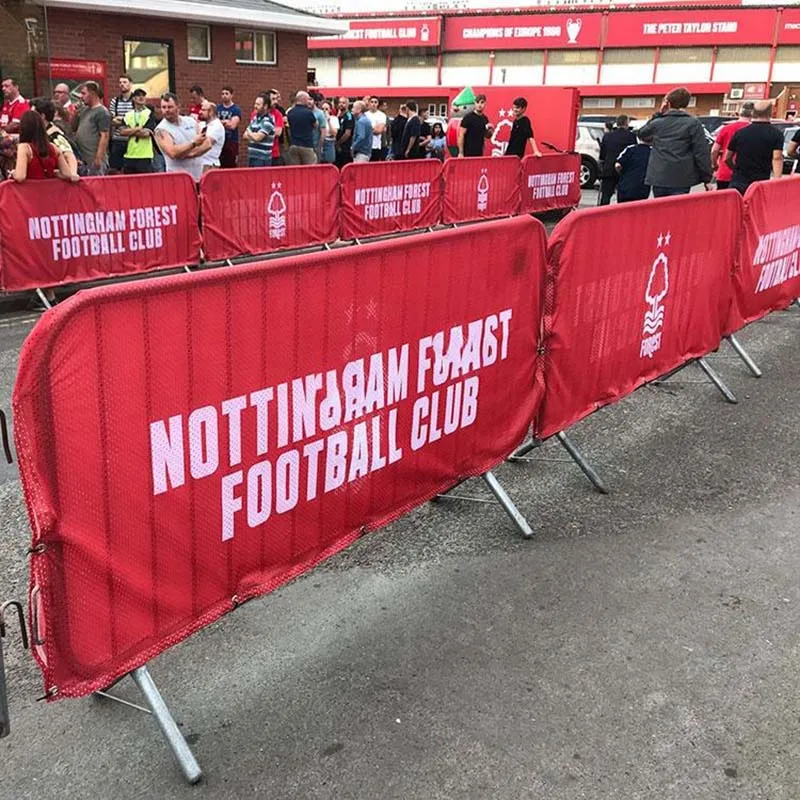 Customized-Knitted-Fabric-crowd-control-barrier-cover-polyester-fabric ...