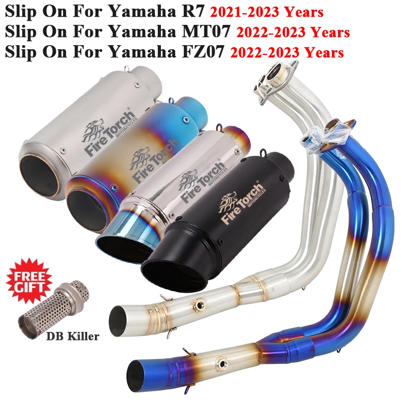 Full-System-Motorcycle-Exhaust-Escape-Slip-On-For-Yamaha-MT07-MT-07-R7 ...
