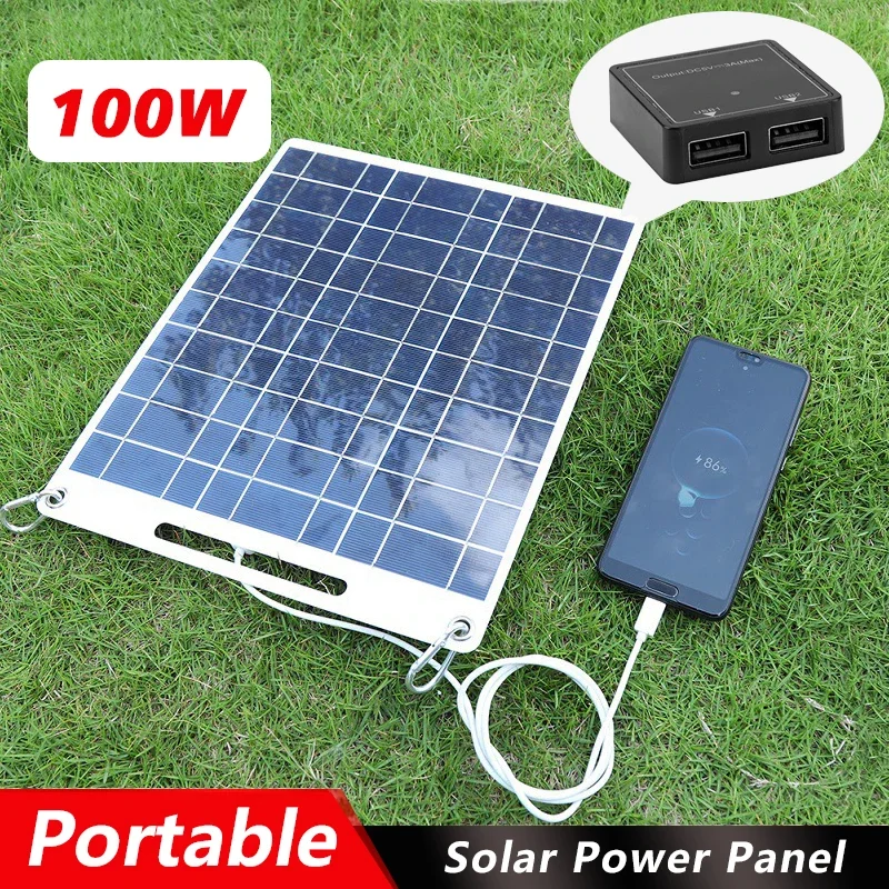 100W-Solar-Panel-5V-Solar-Mobile-Charging-Board-Solar-Plate-Backpack ...