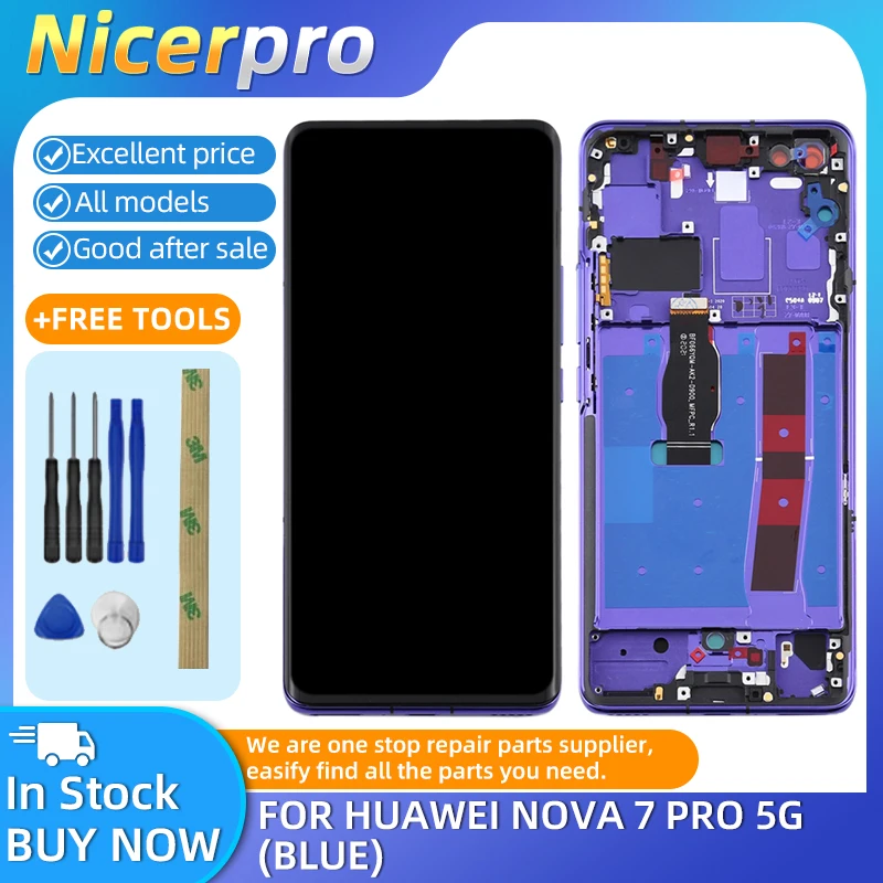 Lcd Screen And Digitizer Full Assembly With Frame For Huawei Nova 7 Pro 5g Lcd Display Touch ...