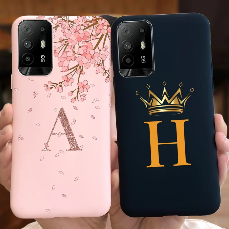 For Oppo A94 5G Reno5 Z 5G Case Crown Cherry Letters Pattern Phone Case ...
