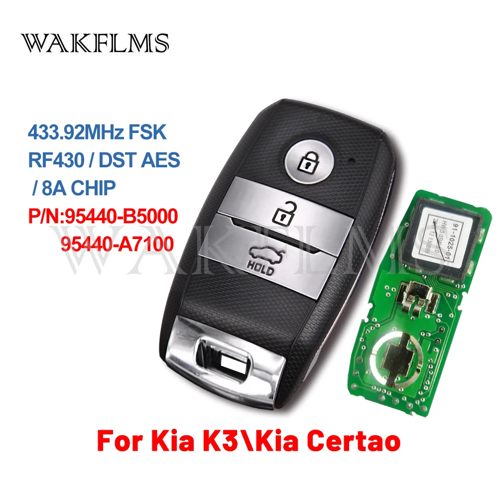 For Keyless Go Kia K3 Certao Forte 2013 2014 2015 2016 RF430 8A Chip ...