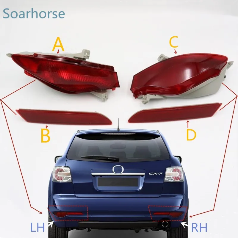 Car-Rear-Bumper-fog-lamp-Tail-Brake-Reflector-Light-For-Mazda-CX-7-CX7 ...