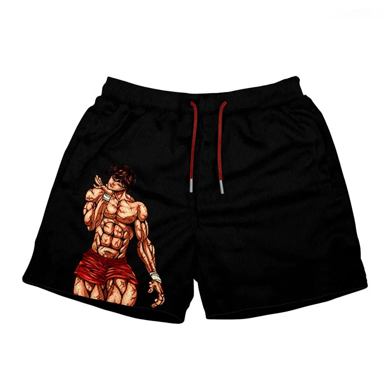 Japanese-Anime-Baki-Shorts-Haman-Print-Male-Streetwear-Beach-Short ...