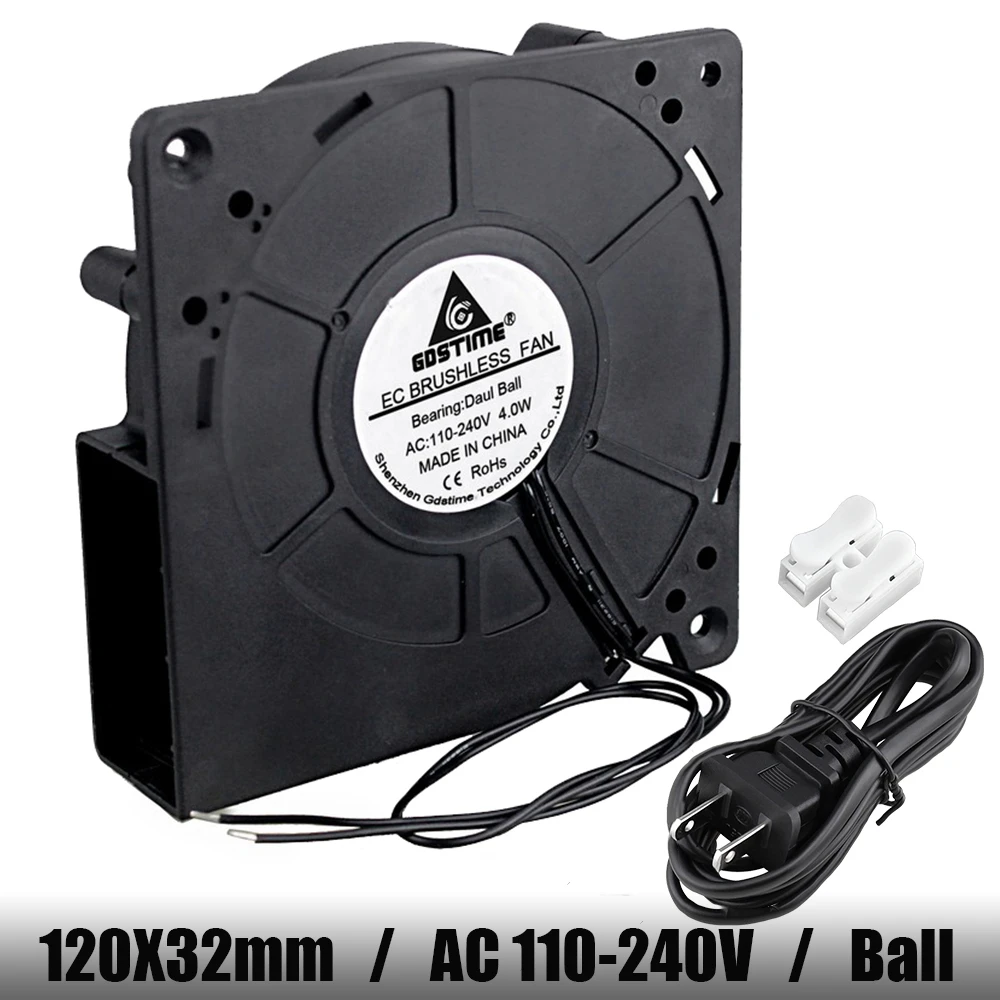 Gdstime Ec Blower 120mm 12cm 12032 Ball Bearing Brushless Turbo ...