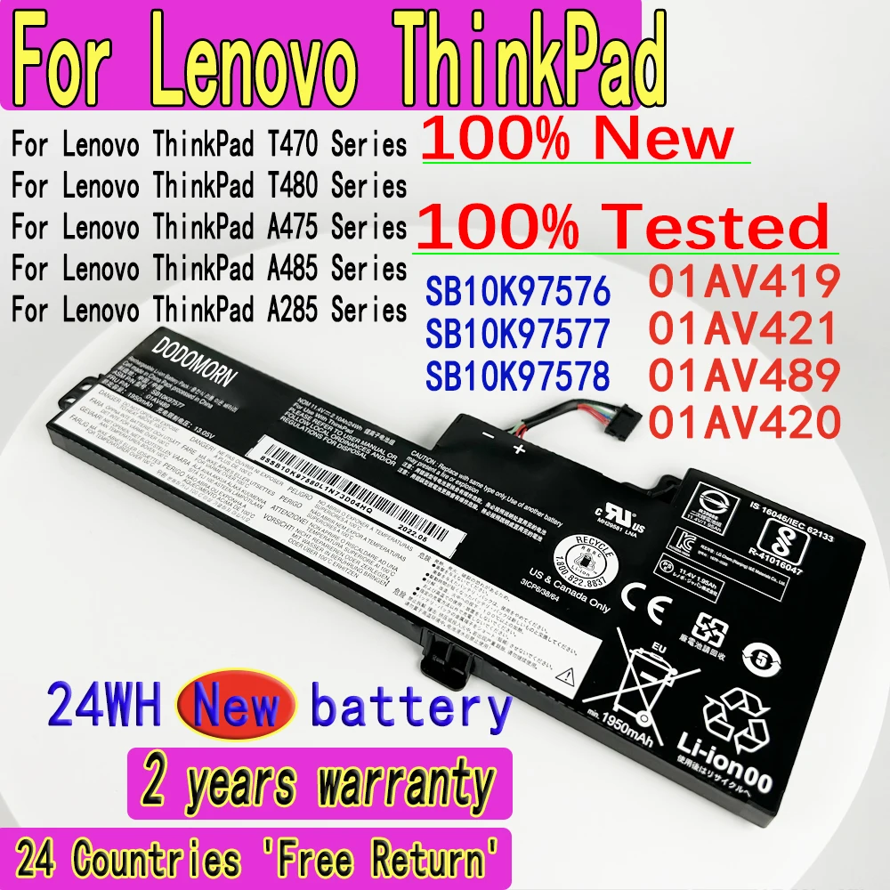 DODOMORN-01AV419-01AV421-01AV489-01AV420-Battery-For-Lenovo-ThinkPad ...