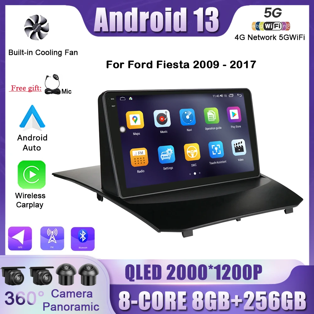 Car-Radio-Android-13-For-Ford-Fiesta-2009-2017-Multimedia-Player ...