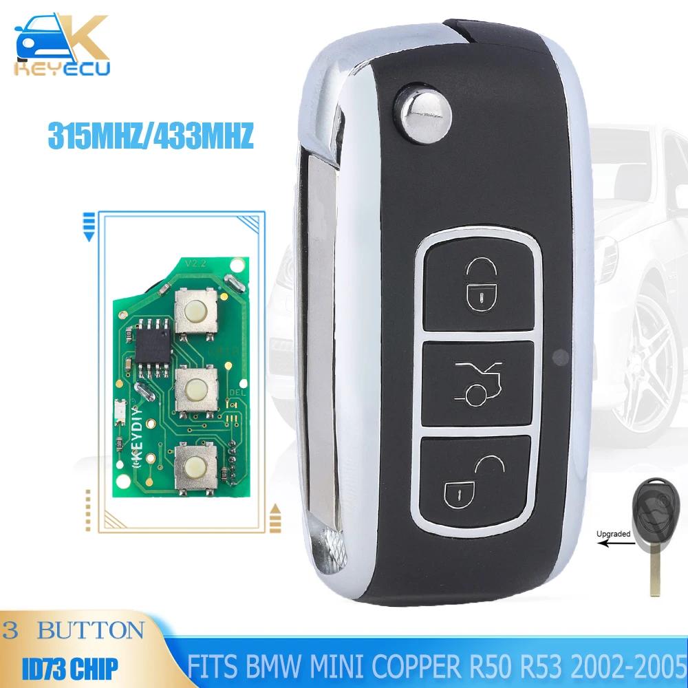 KEYECU-Upgraded-Flip-Remote-Car-Key-Fob-315MHz-433MHz-Optional-ID73-for ...