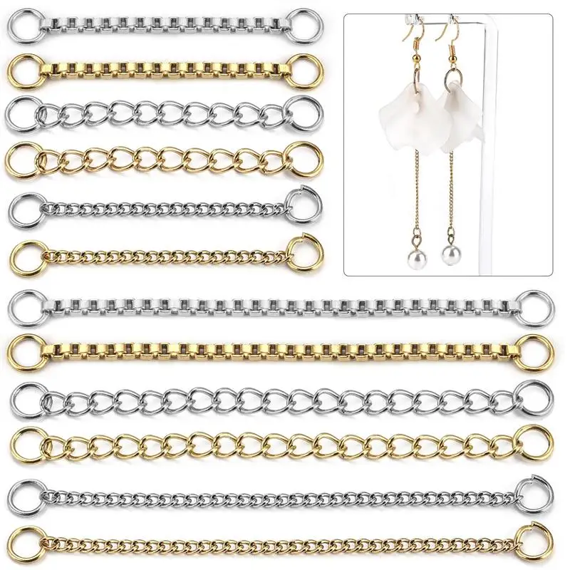 10pcs-Stainless-Steel-3cm-5cm-Welded-Extension-Chain-Gold-Necklace ...