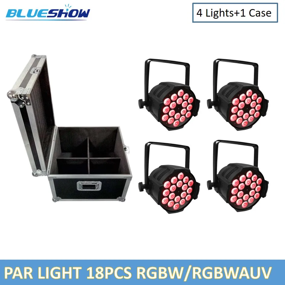 4pcs-LED-Par-Light-18x18W-RGBWAPUV-6in1-with-flightcase-Par64-18x15w ...