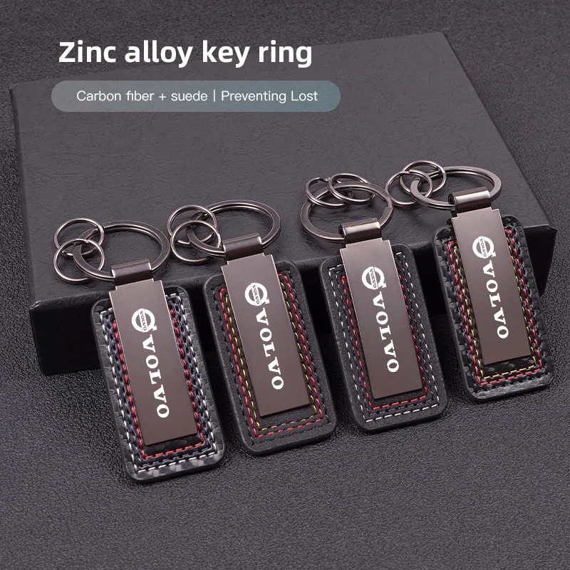 Leather Car Key Chain Ring Keychain For Volvo V60 V40 XC90 S60 C30 XC60 ...