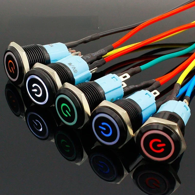 LED-momentary-16mm-Waterproof-Metal-Push-Button-Switch-3V-5V-12V-24V ...