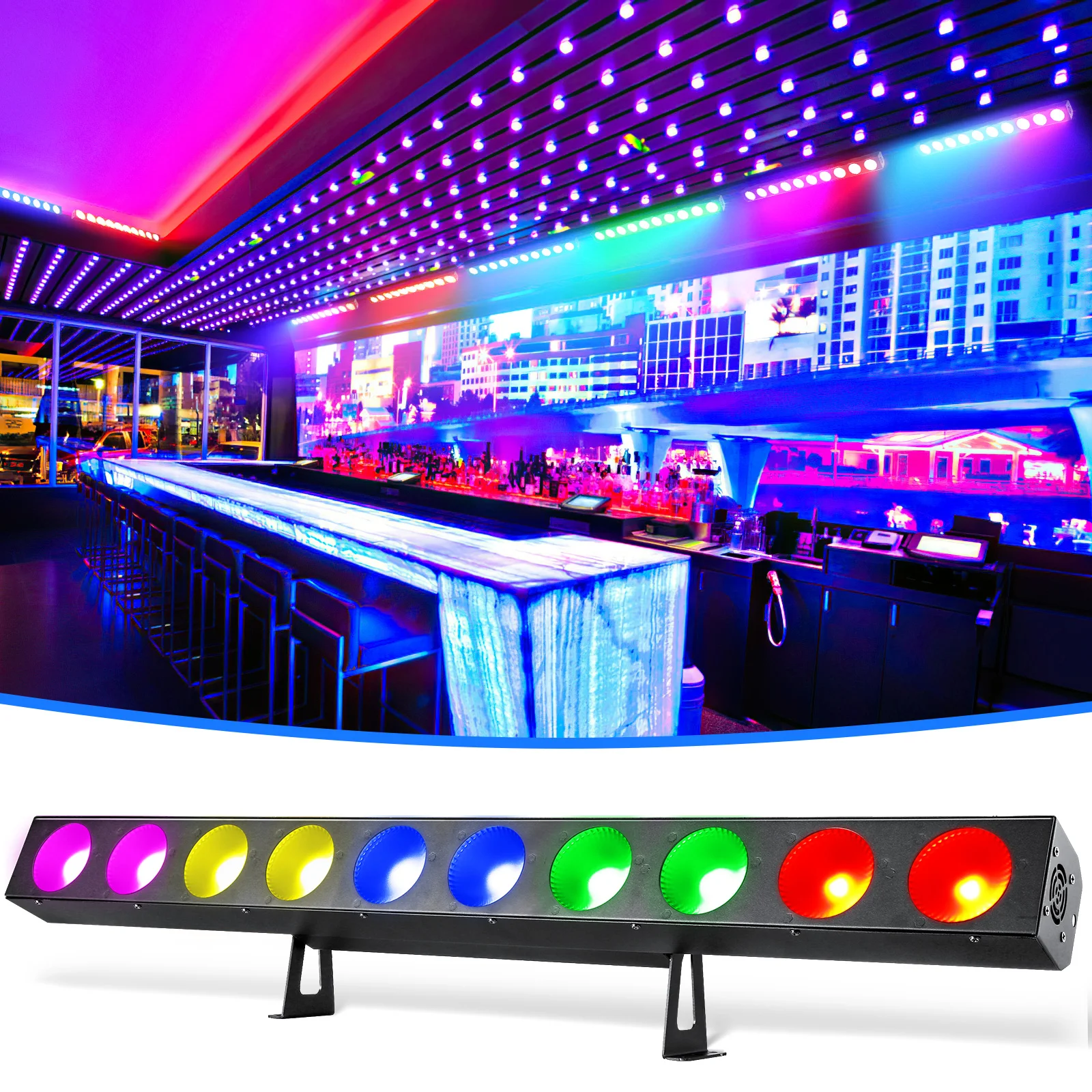 U'King 12x10W RGBW 4 in 1 LED Wall Wash Light Strip DMX Line Bar Light ...