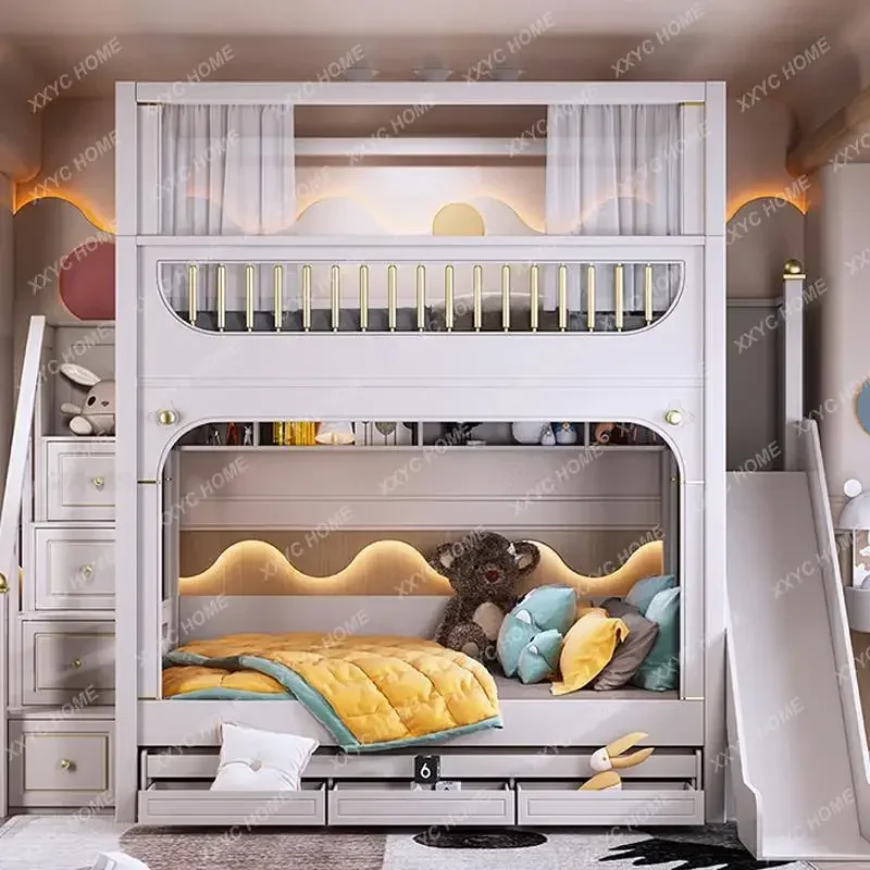 Luxury-Multifunctional-Kid-Bunk-Bed-With-Safety-Fence-For-5-To-8-Yeas ...