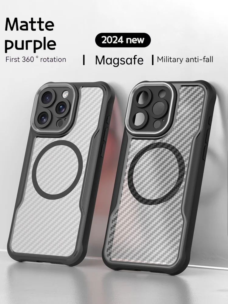 Caso-prova-de-choque-para-iPhone-Magsafe-Wireless-Charge-Cover-Matte-Translucent-Armor-Magn-tico ...