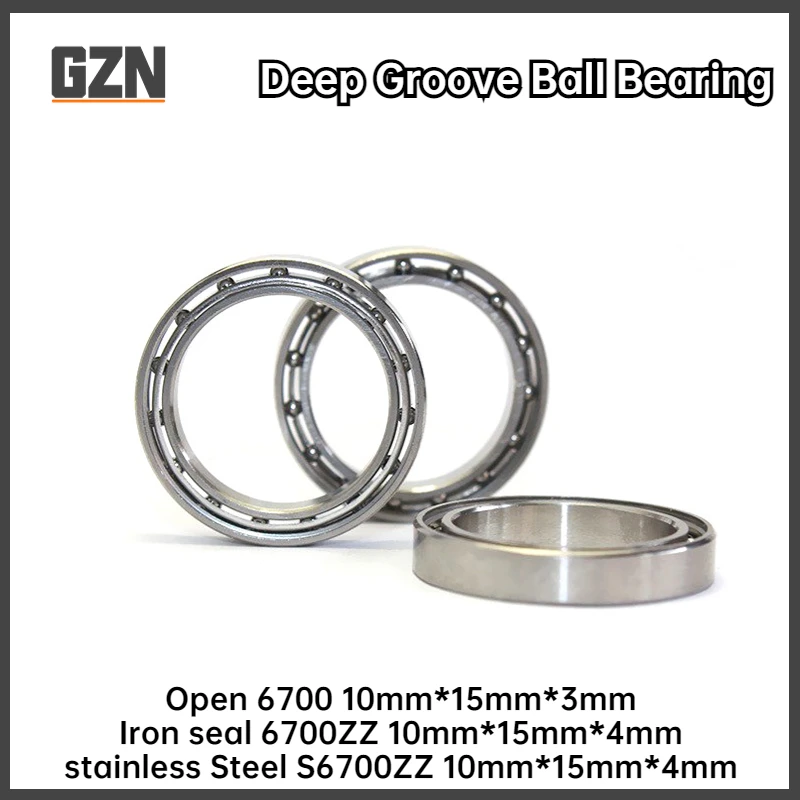10PCS-Ultra-thin-deep-groove-ball-bearing-6700-10x15x3mm-6700ZZ ...