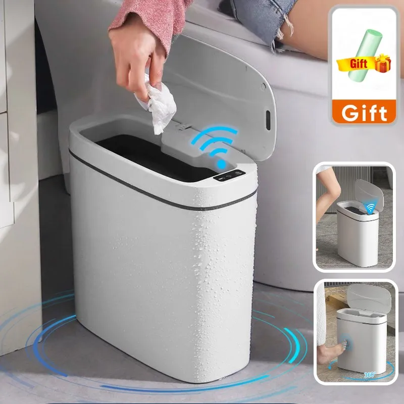 14L-Smart-Trash-Can-Automatic-Motion-Sensor-Rubbish-Can-with-Lid ...