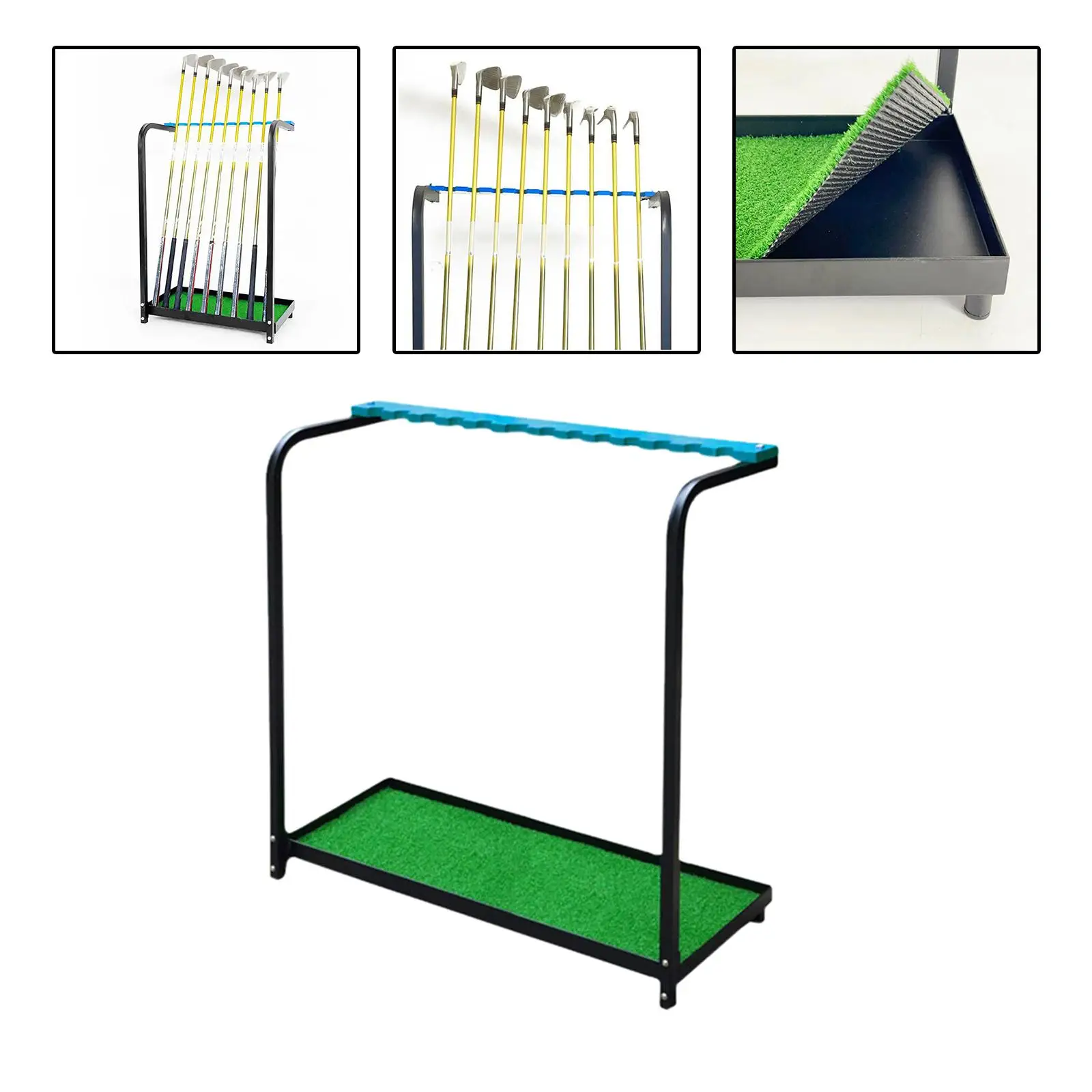 Golf-Club-Rack-with-Artificial-Grass-Mat-Easy-to-Assemble-Scratch ...