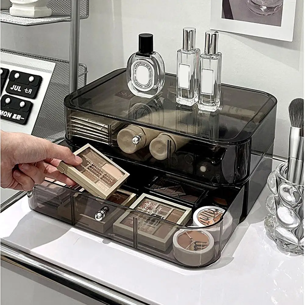 Useful Stackable Cosmetic Storage Box Non-slip Base Drawer Type ...