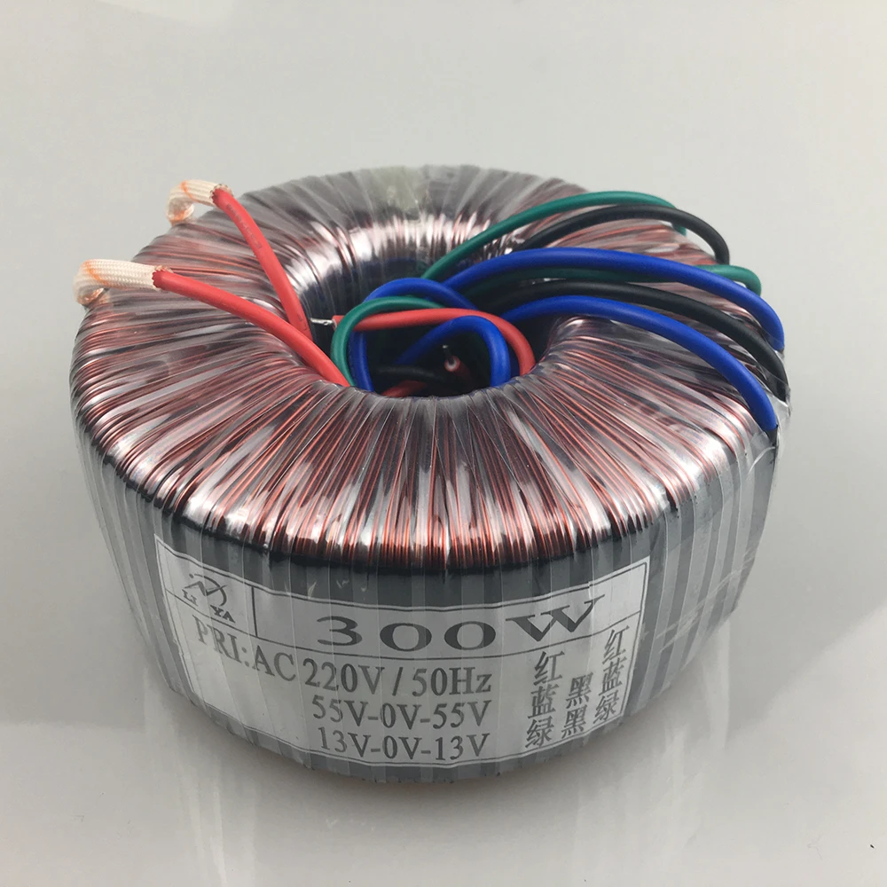300W Toroidal Transformer 220V to Dual 55V Dual 13V HIFI Amplifier Power Transformer ...
