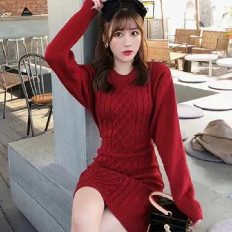Sexy-Daring-Short-Woman-Dress-Solid-Extreme-Mini-Knitted-Red-Dresses ...