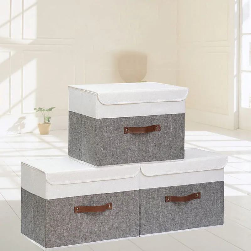 3pcs-Cotton-Linen-Storage-Box-Toy-Storage-Box-Storage-Box-Folding-with ...