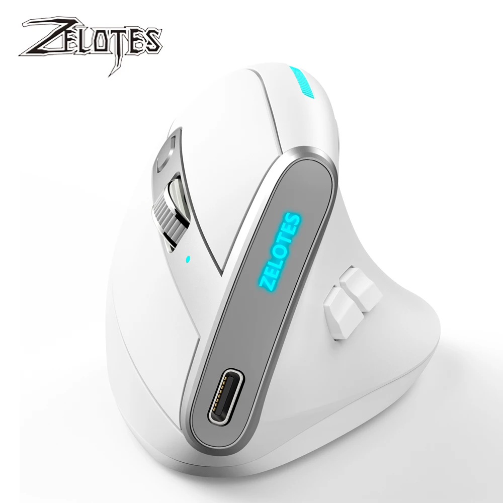 ZELOTES F 36 Wireless 2.4G Bluetooth Mouse 8 Buttons 2400 DPI Ergonomic ...