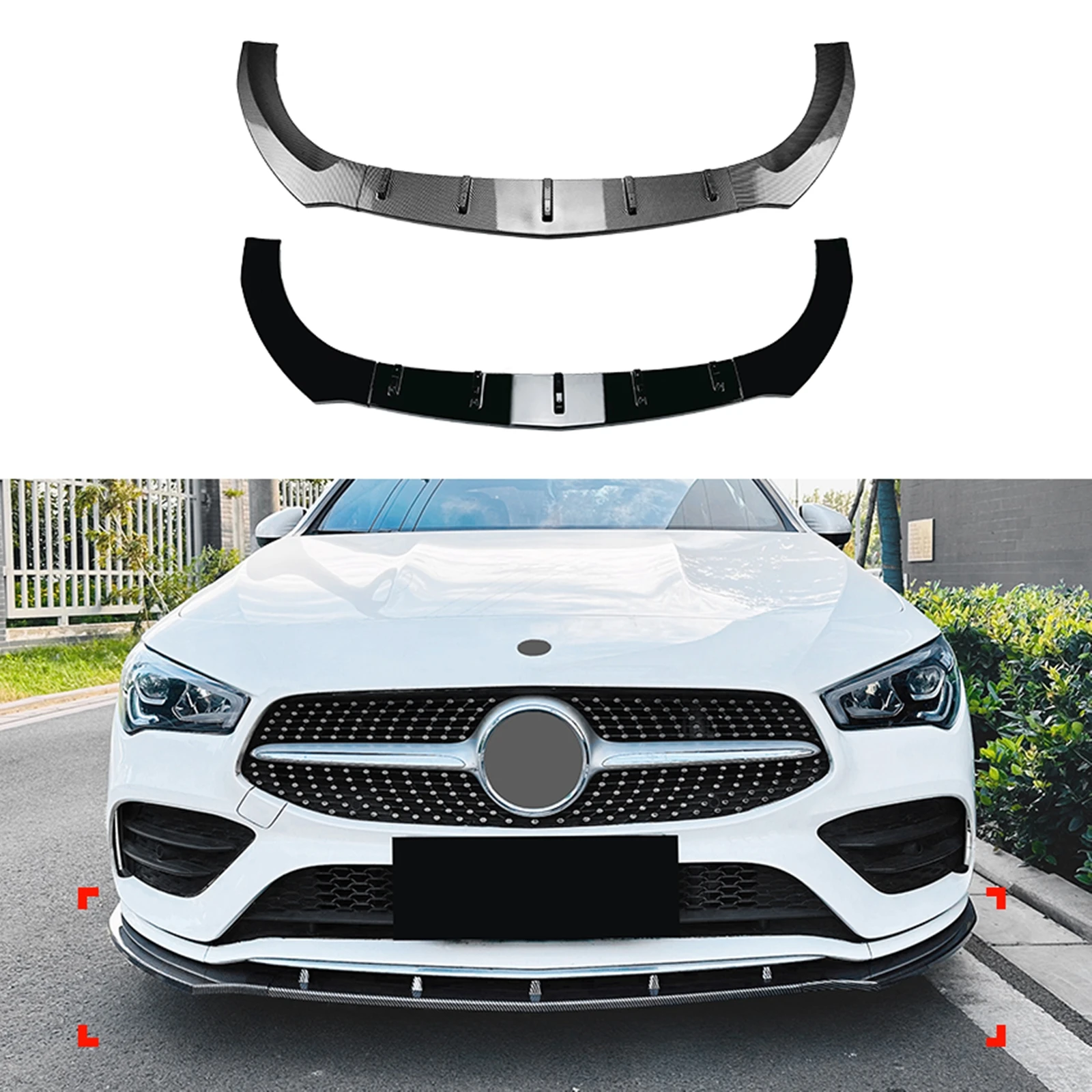 Front-Bumper-Spoiler-Lip-For-Mercedes-Benz-CLA-Class-C118-X118-2020 ...