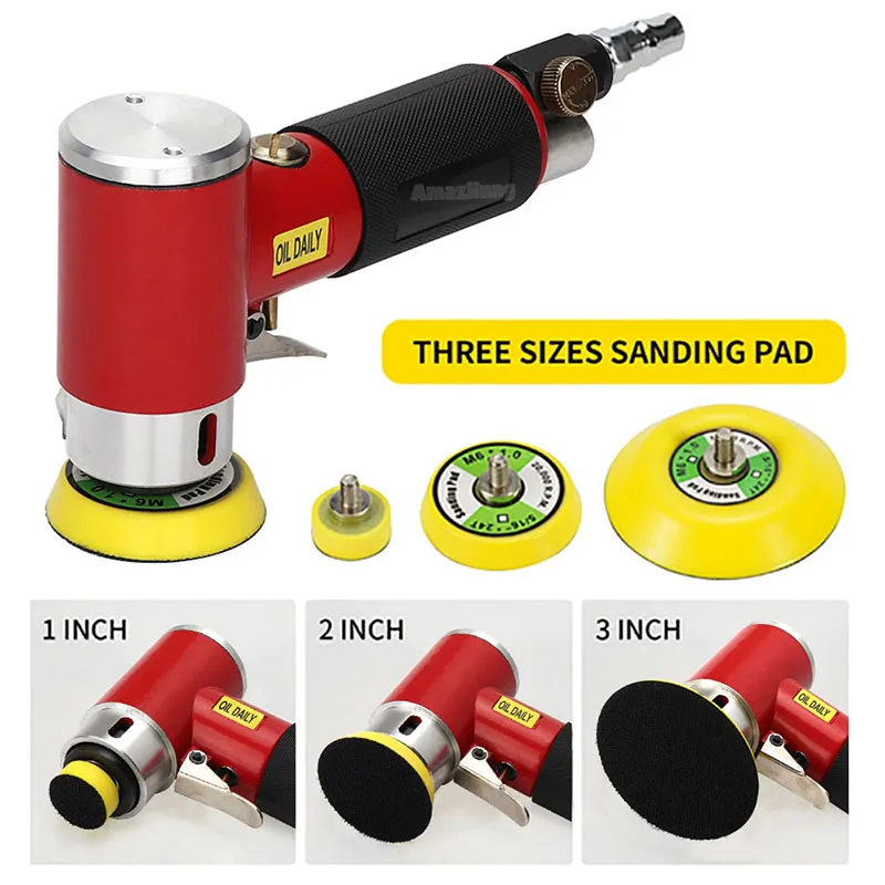 With 1/2/3 Inch Pad New Orbit Mini Air Sander Pneumatic For Car ...