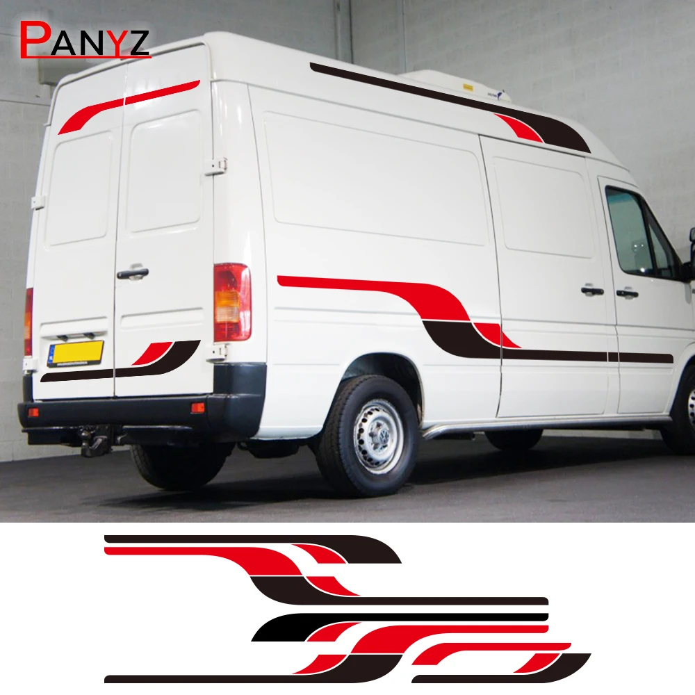 Van Body Side Stickers Graphics Stripes Vinyl Decor Decals For ...