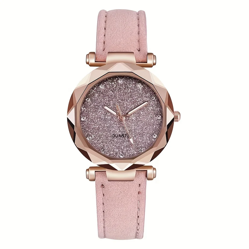 Luxury-Starry-Quartz-Watch-Fashion-Rhinestone-Analog-Matte-PU-Leather ...
