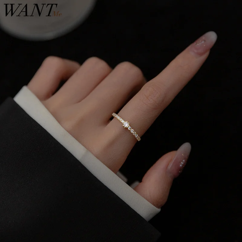 WANTME-925-Sterling-Silver-Fashion-Full-Zircon-Simple-Finger-Ring-for ...