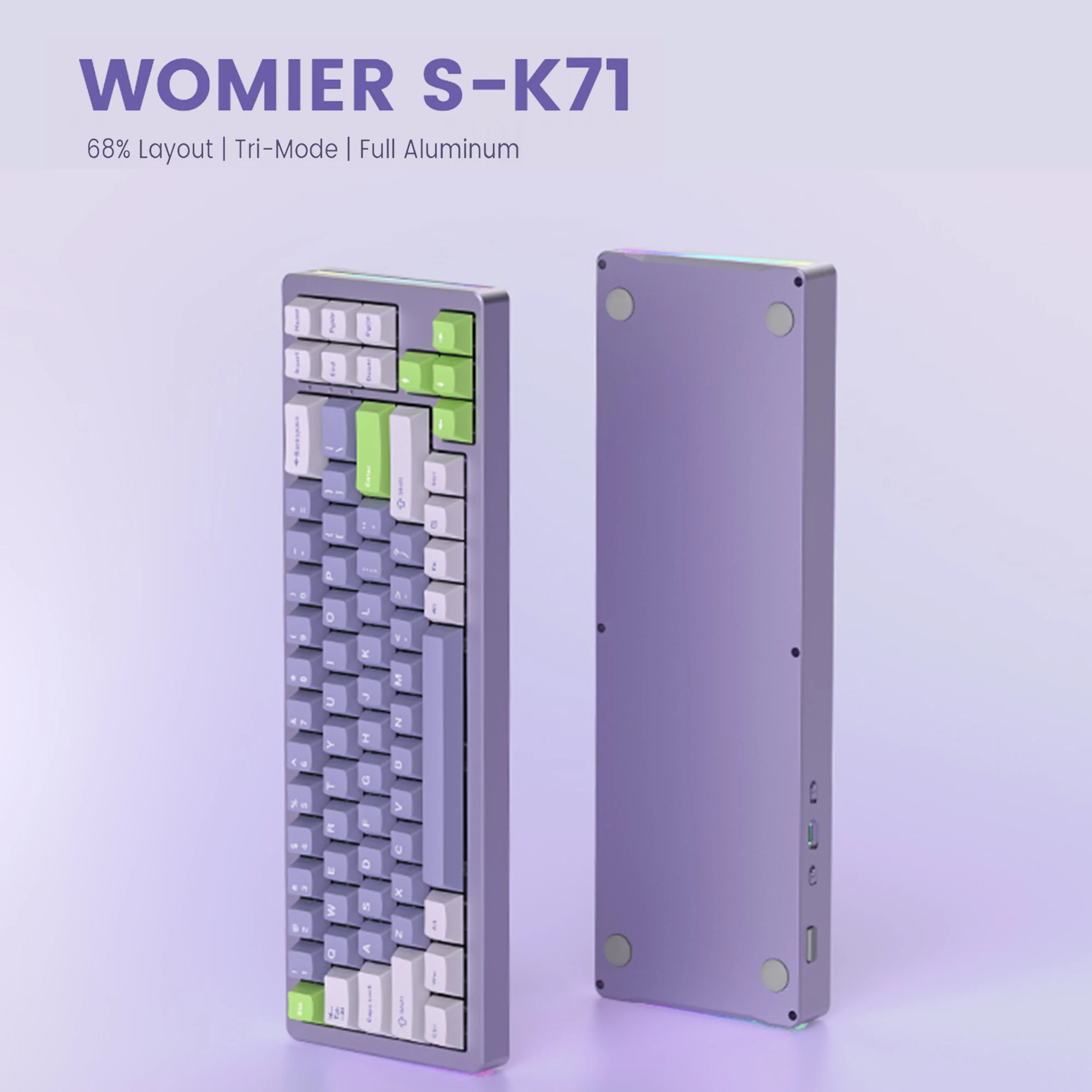 Womier-S-K71-68-Aluminum-Alloy-Shell-Tri-Mode-Bluetooth-Wireless-Mechanical-Gaming-Keyboard-Hot ...