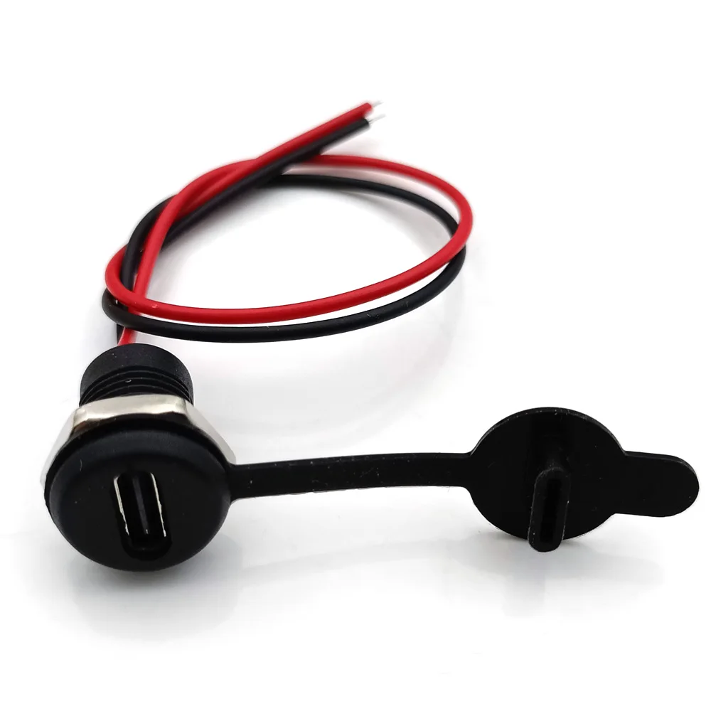 USB C Connector Type C Waterproof with PH 2.0 nut locking Panel ...