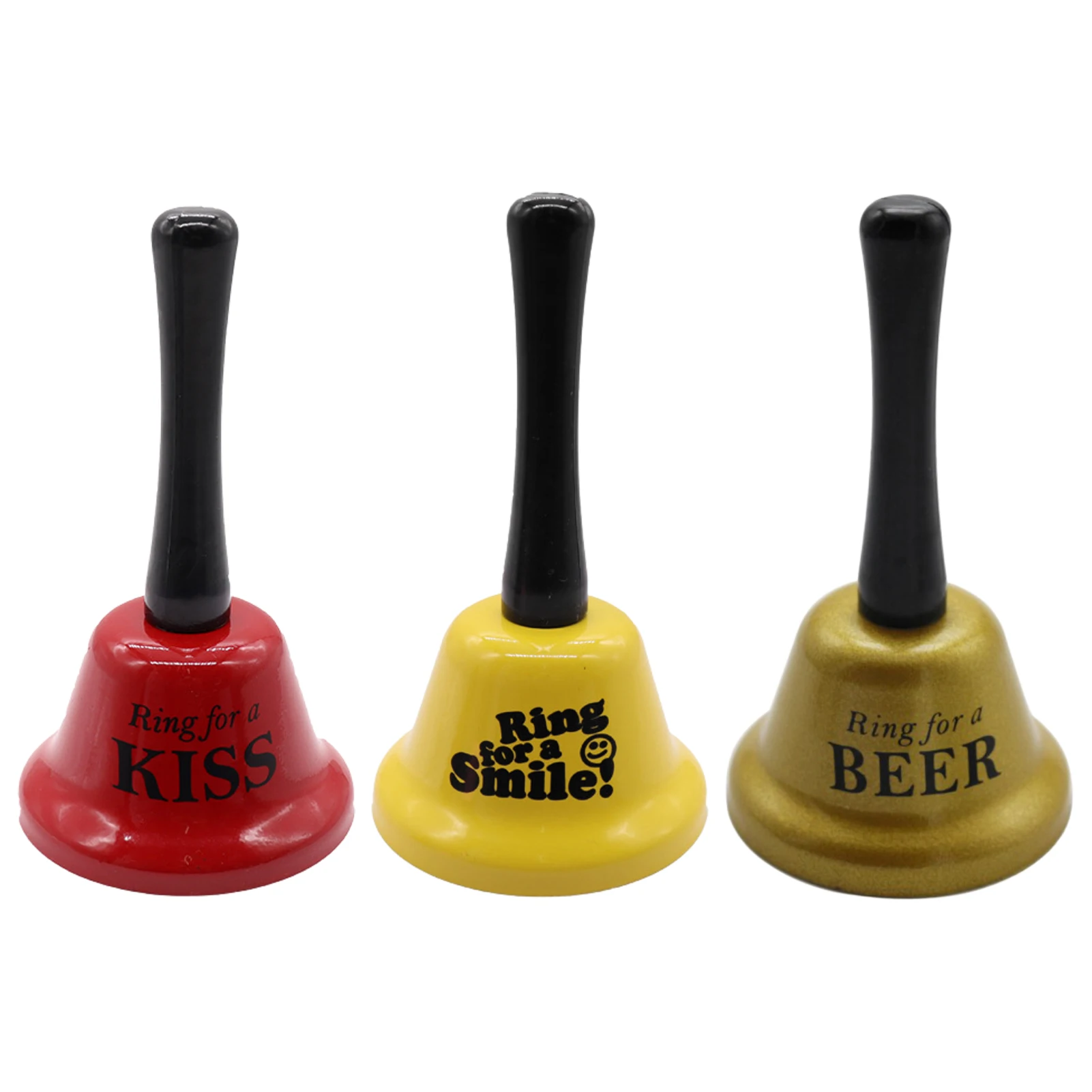 Metal Call Bell Novel Hand Bells with Text Funny Ring for a Kiss Smile ...