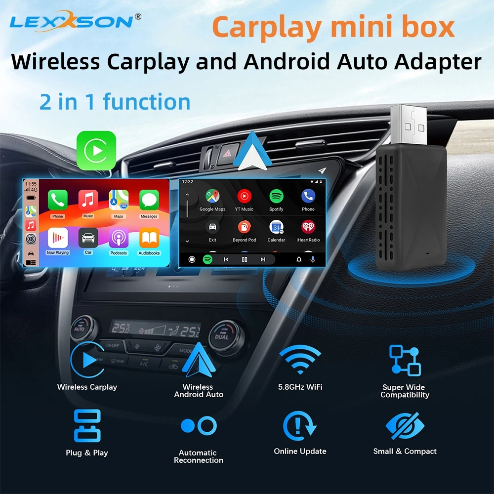 Carplay-Wireless-Adapter-Android-Auto-2in-1-Smart-Dongle-2024-5G-WIFI ...