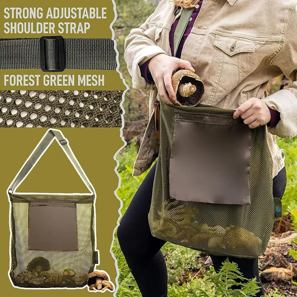 Portable-Mushroom-Foraging-Bag-Hands-Free-Picking-Mesh-Design-Storage ...