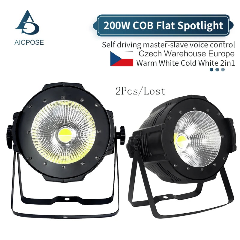 2Pcs-Lots-LED-Par-COB-Light-200W-Aluminium-DJ-DMX-Led-Beam-Wash-Strobe ...