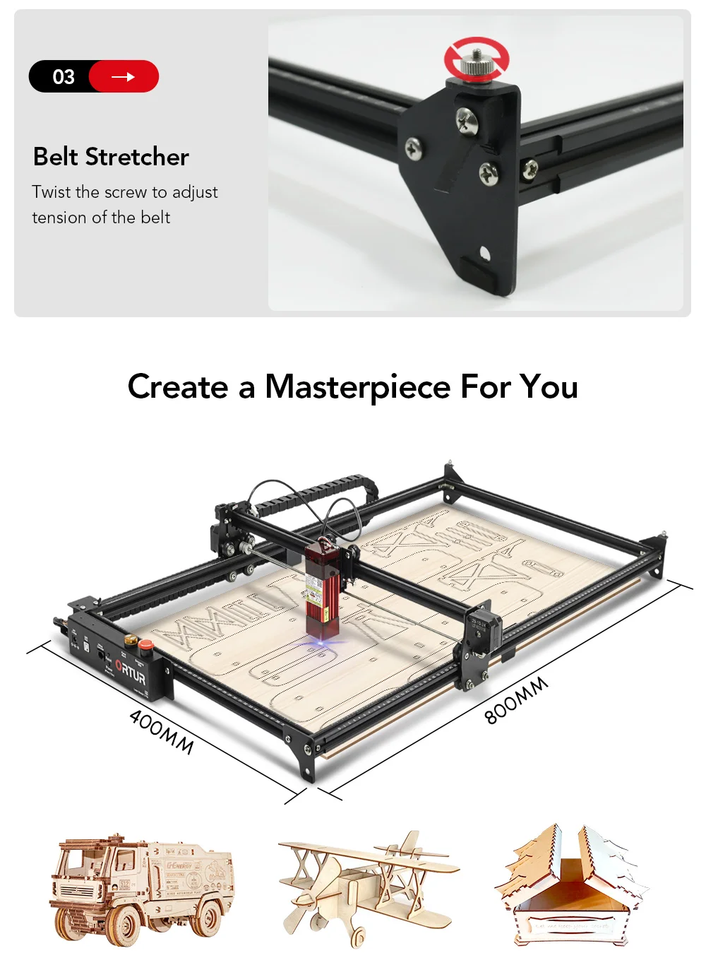 ORTUR Lazer Master 2 Pro S2-LF Laser Engraver, Laser Engraving Cutting ...