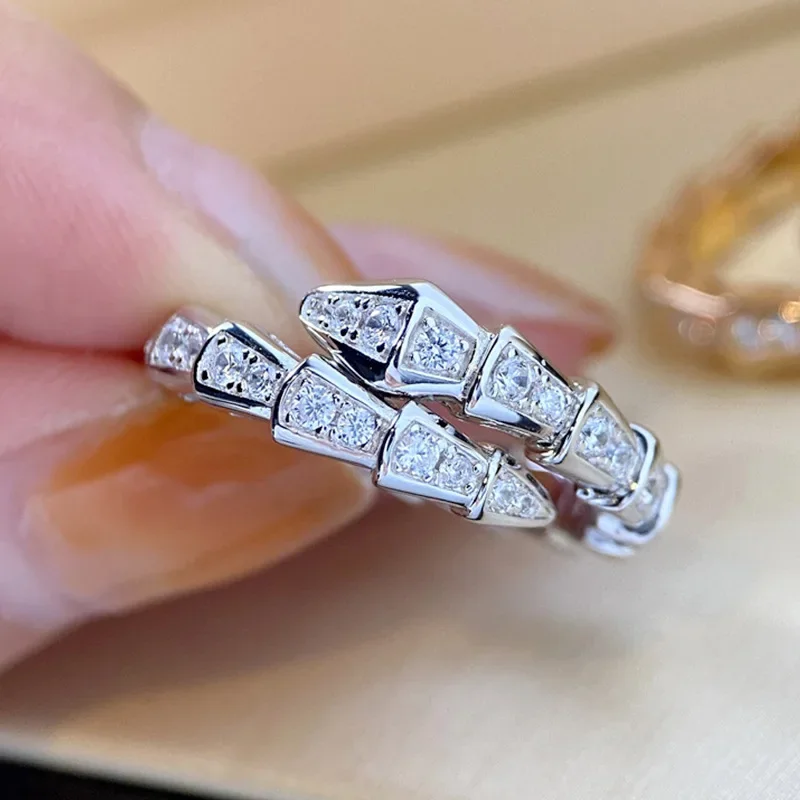 Full-Diamond-Snake-Ring-Platinum-plated-Small-Snake-Ring-Trend-Opening ...