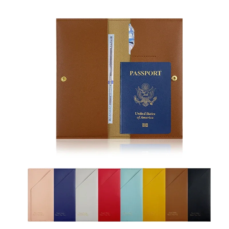 New-Solid-Travel-Document-Bag-Pu-Leather-Multifunctional-Passport-Case ...