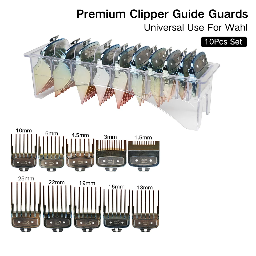 8/10pcs Clipper Limit Comb For Wahl Gradient Colors Metal Clipper Guide ...